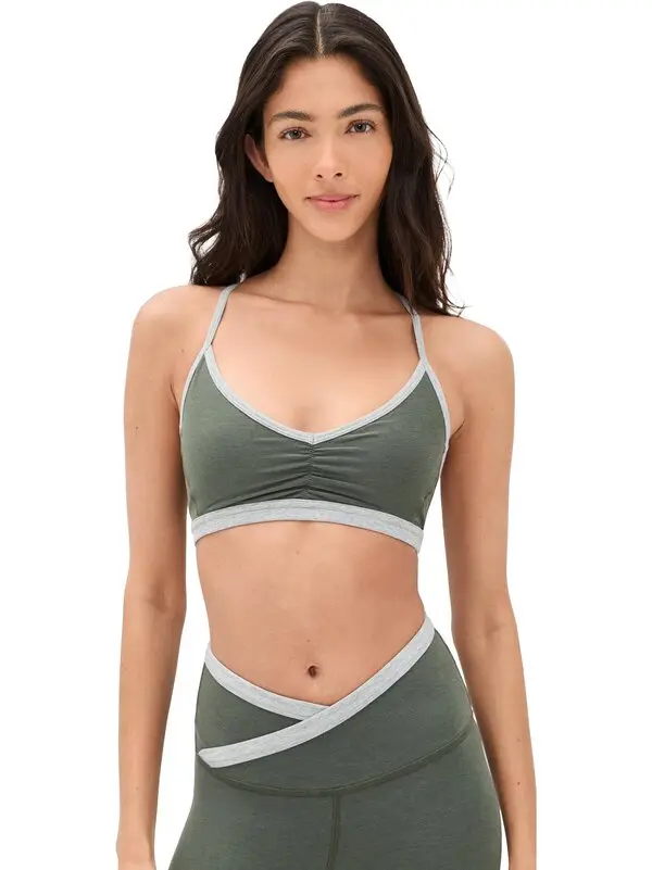 Beyond Yoga Outlines Strappy Bra - Dusty Forest Heather