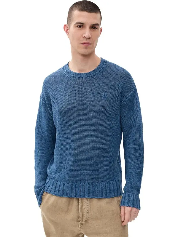 Polo Ralph Lauren Garment Dyed Jersey Linen Rollneck Sweater - Iolite Navy