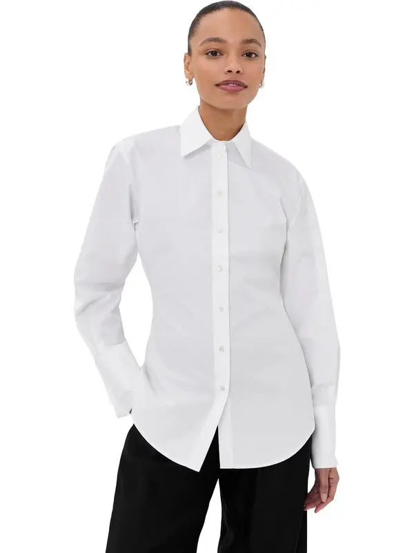 RÓHE Double Cuff Poplin Shirt - Optic White