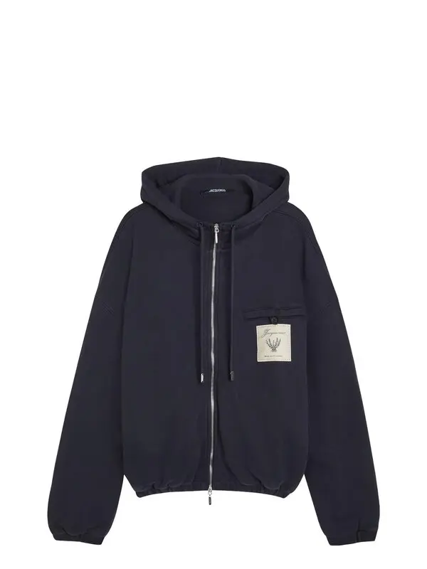 Jacquemus Le Hoodie Torneo Logo Cotton Sweatshirt - Navy