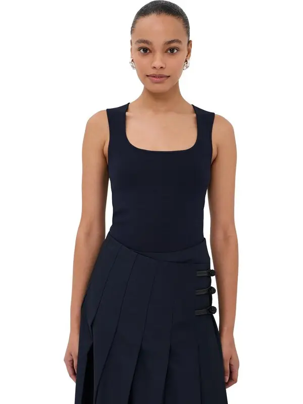 RÓHE Bustier Shaped Knitted Top - Navy
