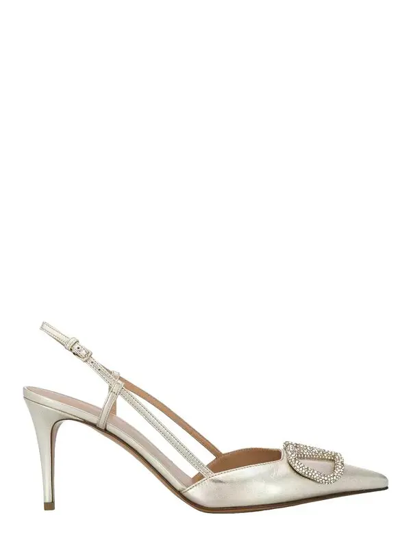 Valentino Garavani Vlogo Glow Slingback Pumps - Silver