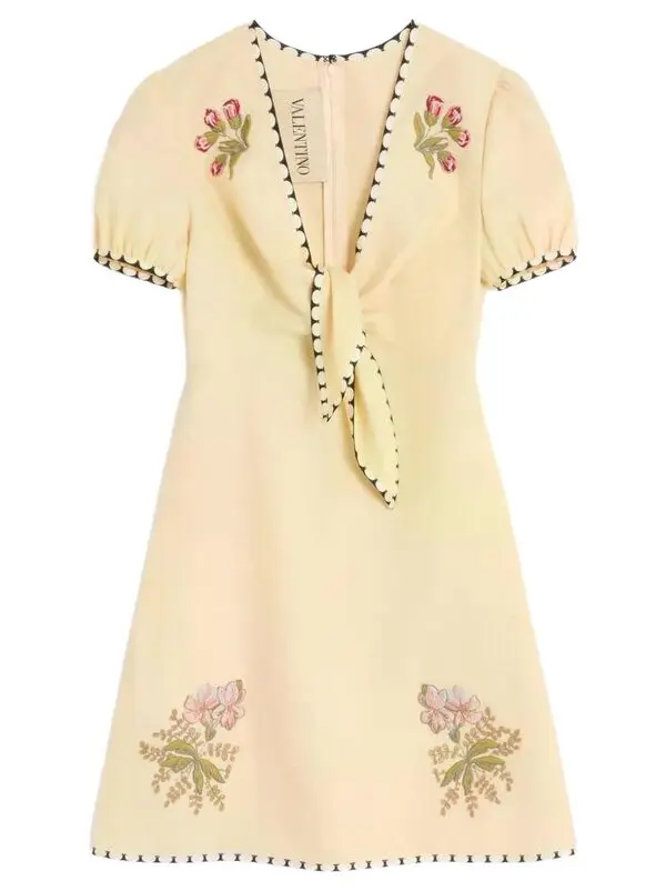 Valentino Garavani Embroidered Short Dress - Neutrals