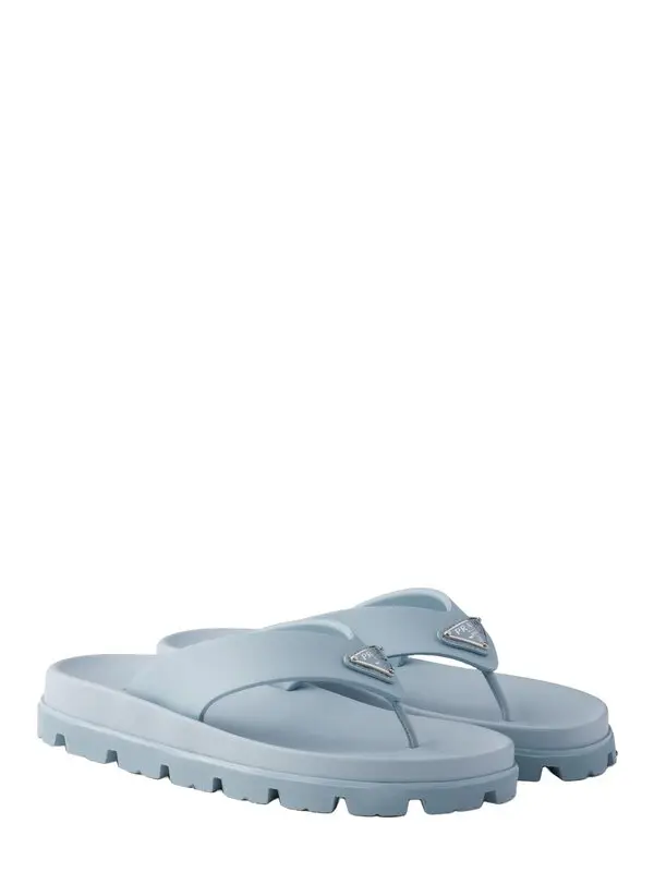 Prada Rubber Thong Sandals - Light Blue