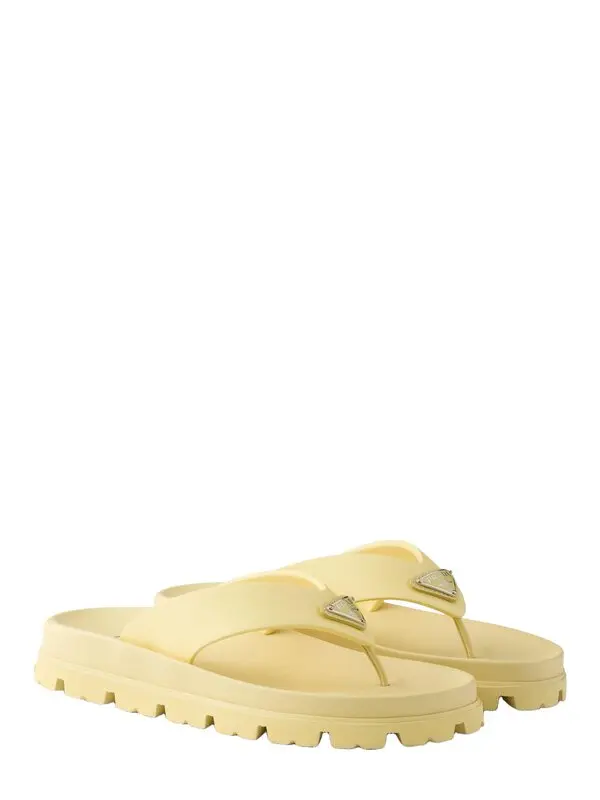 Prada Rubber Thong Sandals - Yellow