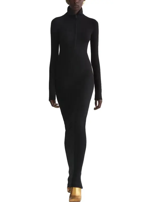 MUGLER High-neck Zip Dress - Black