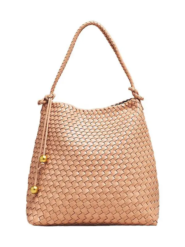 Anthropologie Woven Knotted-strap Bucket Bag - Mauve