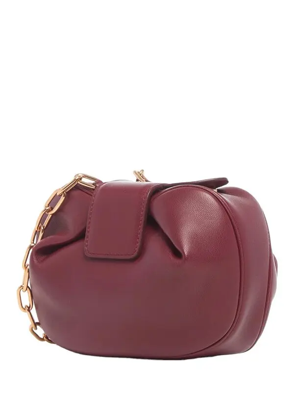 Gabriela Hearst Soft Demi Clutch With Chain - Bordeaux/fucshia