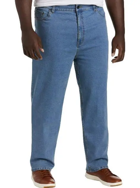 B+T ESSENTIALS Big & Tall Loose-fit Jeans - Light Wash