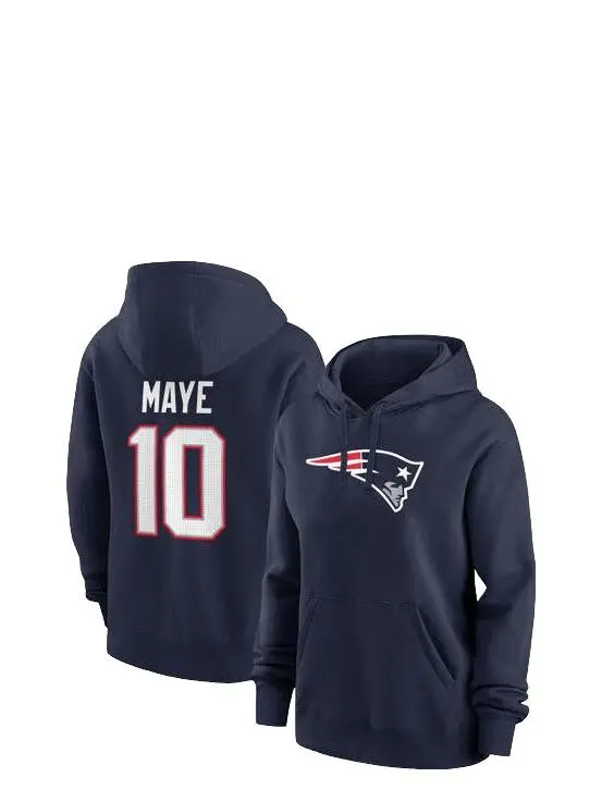Nike Drake Maye New England Patriots Fleece Hoodie - Navy