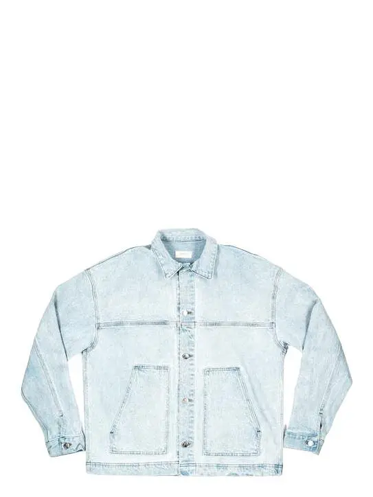 ARIKO Oversized Denim Trucker Jacket - Bleached Indigo