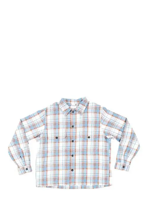 ARIKO Bucky Flannel Over Shirt - Blue/tan