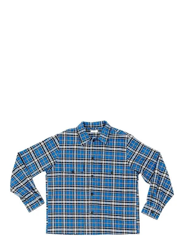 ARIKO Bucky Heavy Flannel Over Shirt - Blue/black