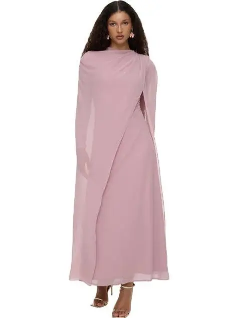 MARYISA Modest Chiffon Maxi Dress - Frosted Pink