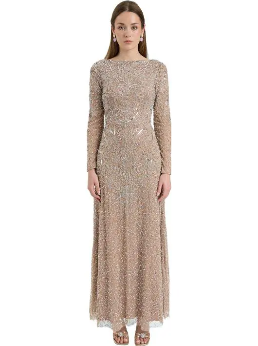 MARYISA Embellished Maxi Dress - Taupe Blush