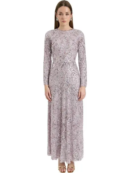 MARYISA Sequin Embellished Maxi Dress - Lilac