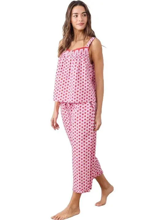 PRINTFRESH Back To Bed Cropped Set - Pink Macaron
