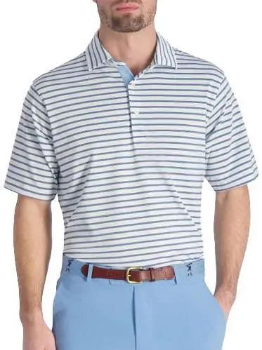 FAIRWAY & GREENE Daniel Stripe Golf Polo - White