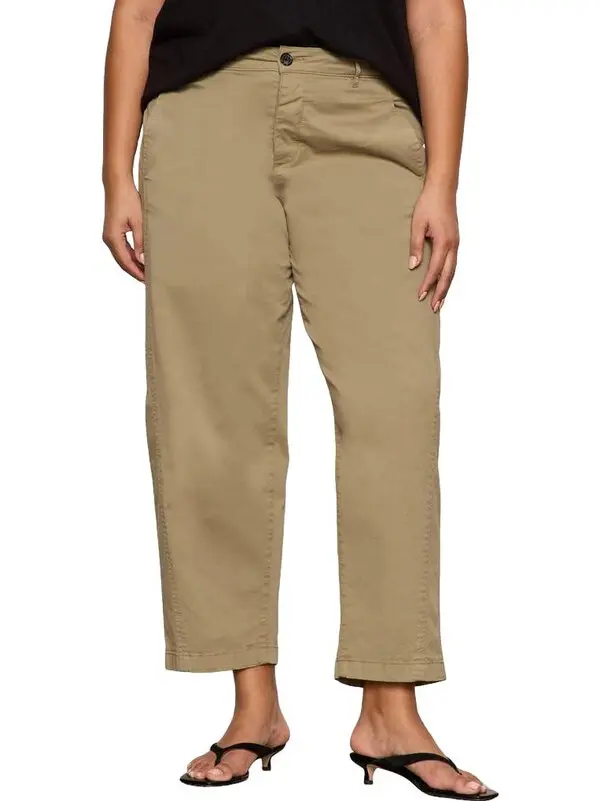 Sanctuary Cruiser Stretch Cotton Crop Pants - Covert Green