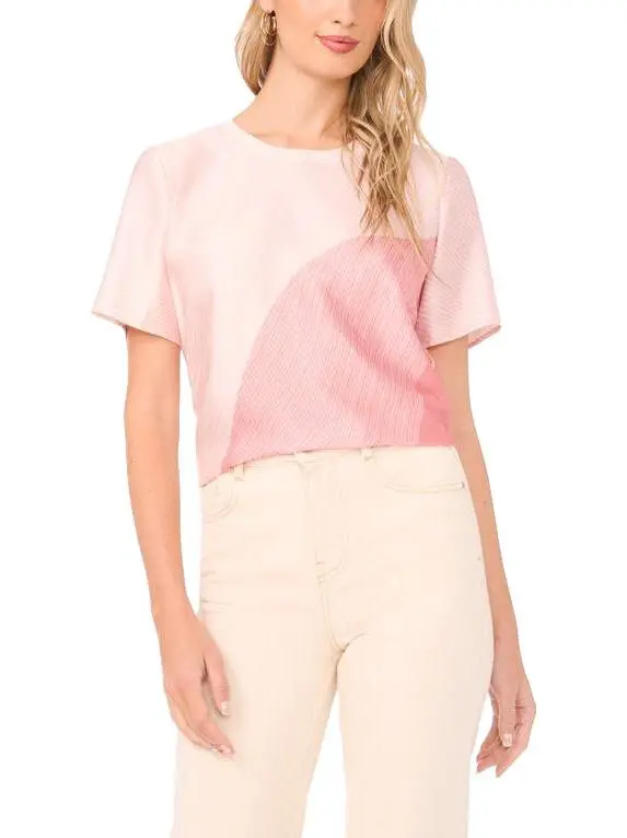 Vince Camuto Printed Boxy Top - Rose Hip