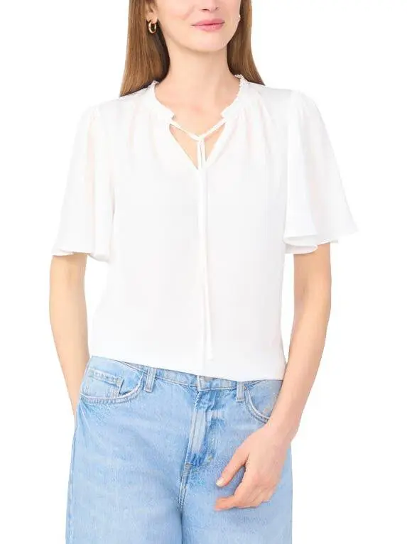 Vince Camuto Tie Neck Top - New Ivory