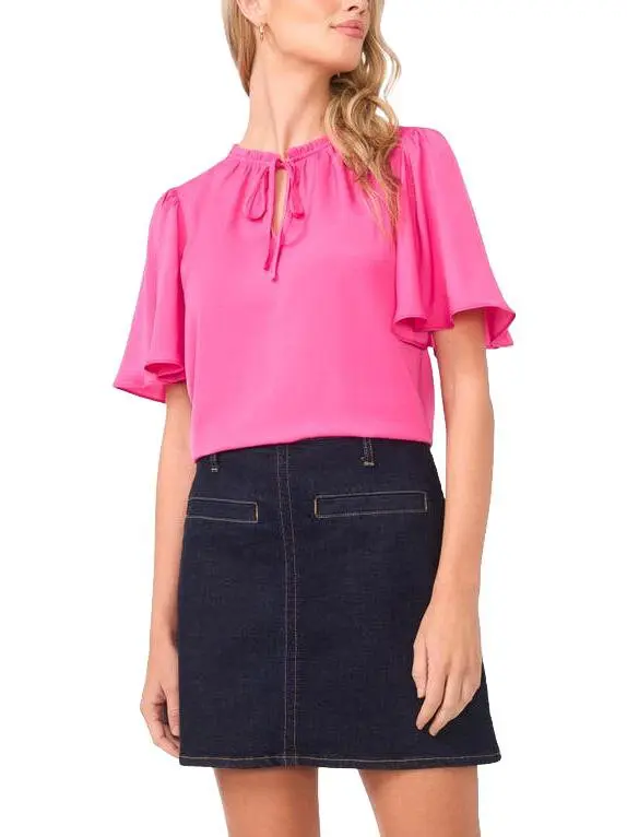Vince Camuto Tie Neck Top - Raspberry Sorbet