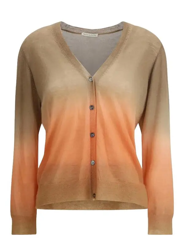 MIRROR IN THE SKY Surya Henley Cashmere Cardigan - Brown