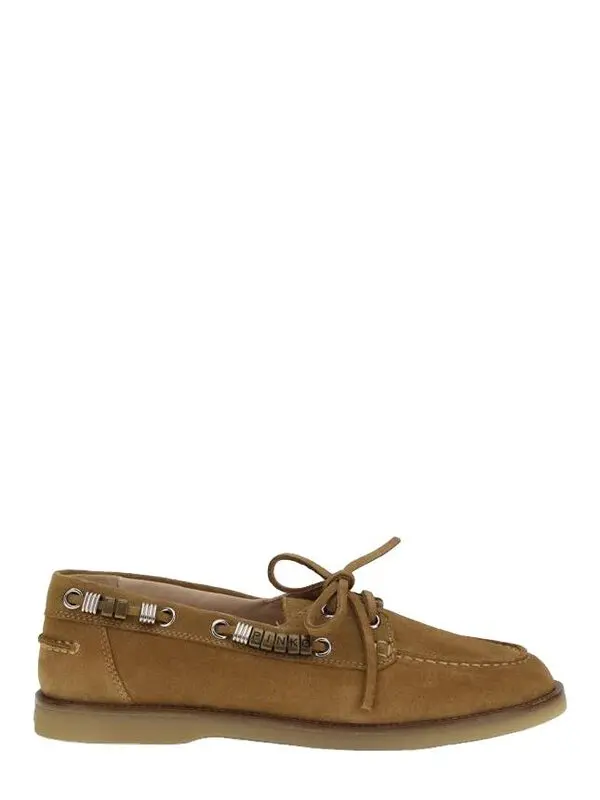 Pinko Suede Grace Loafers - Brown