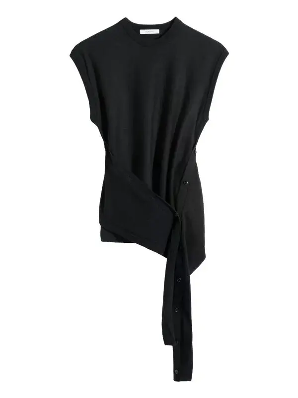 LEMAIRE Buttoned Sleeveless Top - Black