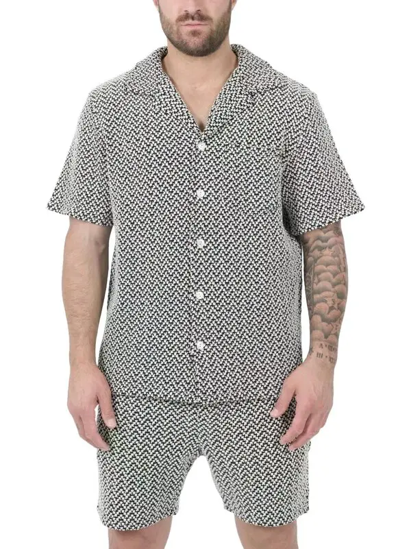 NIKBEN Patterned Short-sleeve Shirt - Black