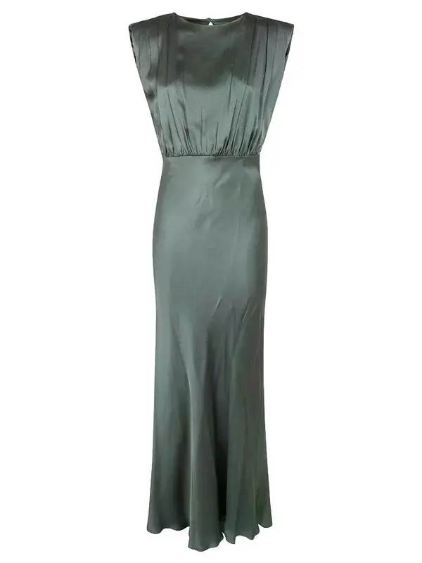 SEMICOUTURE Casilda Draped Maxi Dress - Green