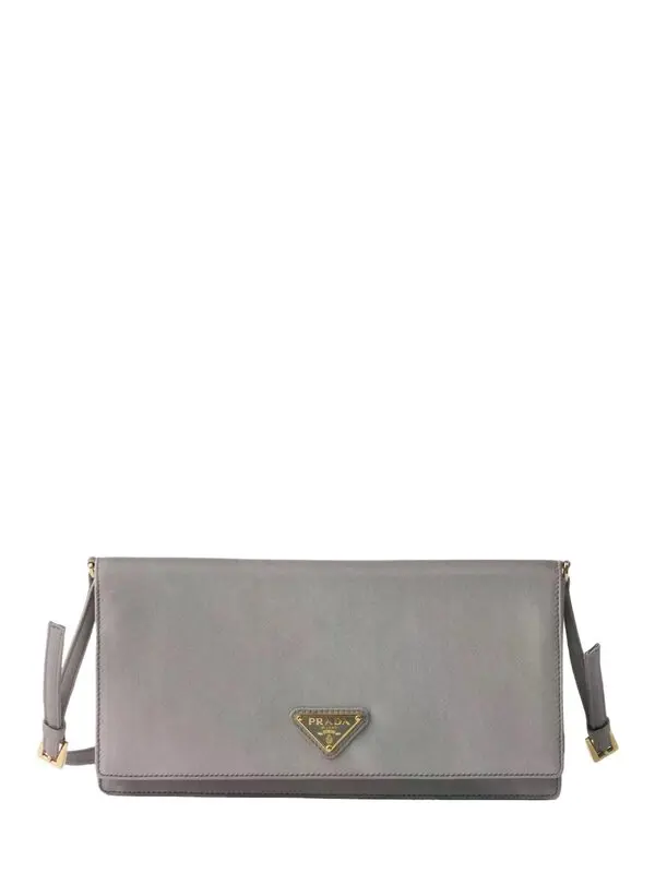 Prada Mini Satin Shoulder Bag - Grey