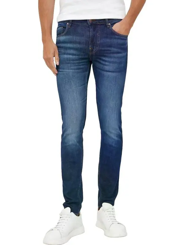 Guess Chris Logo-patch Jeans - Blue