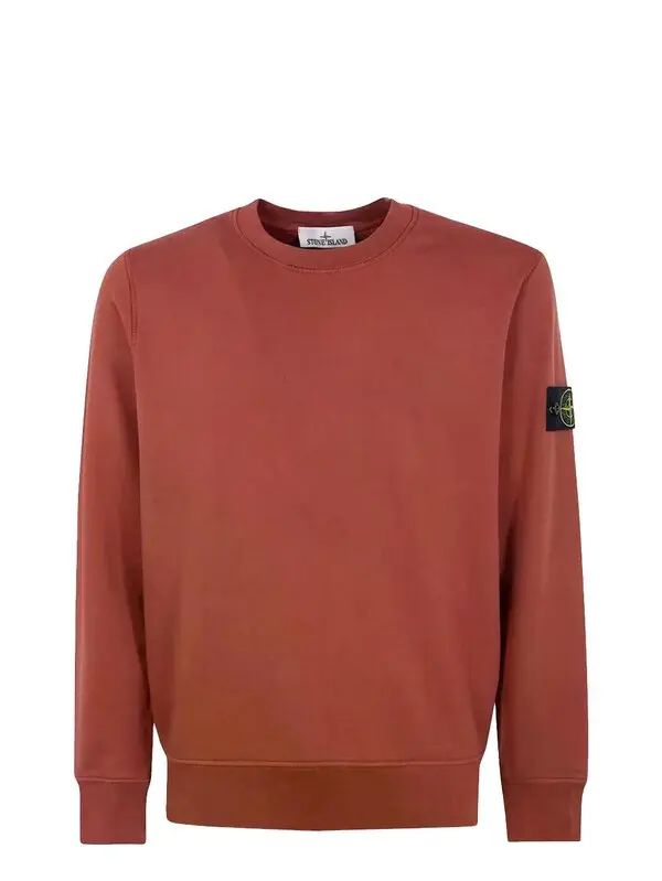 Stone Island Long-sleeve Logo-patch Sweatshirt - Red