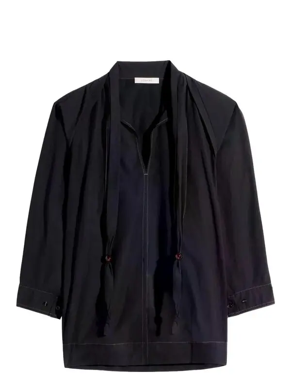 LEMAIRE Scarf Cotton Blouse - Black