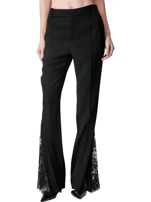 ARTICLE TEN Lace-detail Trousers - Black