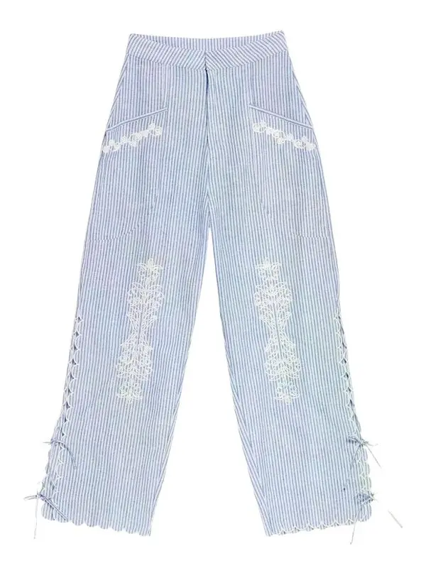 Agua Bendita Embroidered Trousers - Blue
