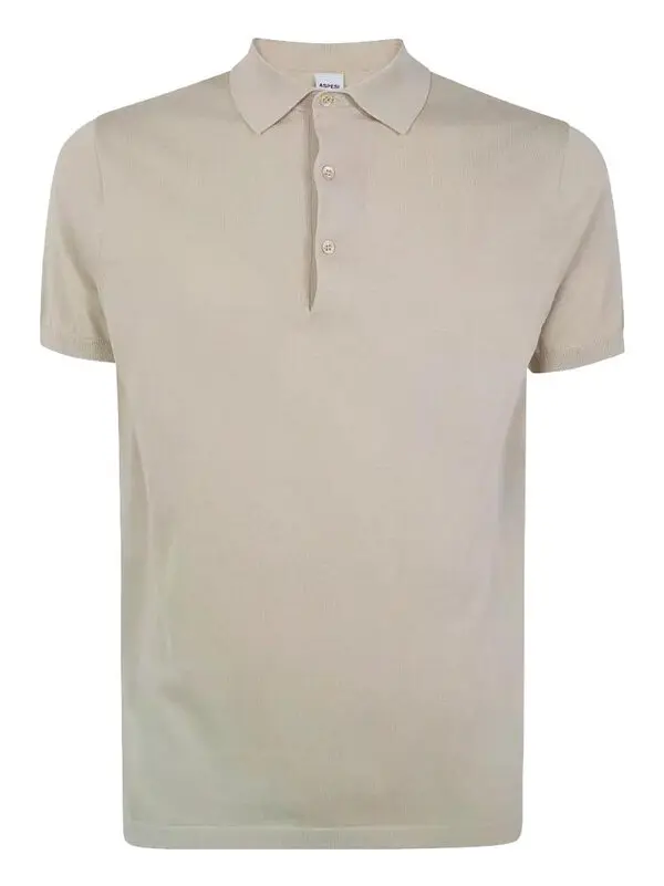 Aspesi Short-sleeve Buttoned Polo Shirt - Neutrals