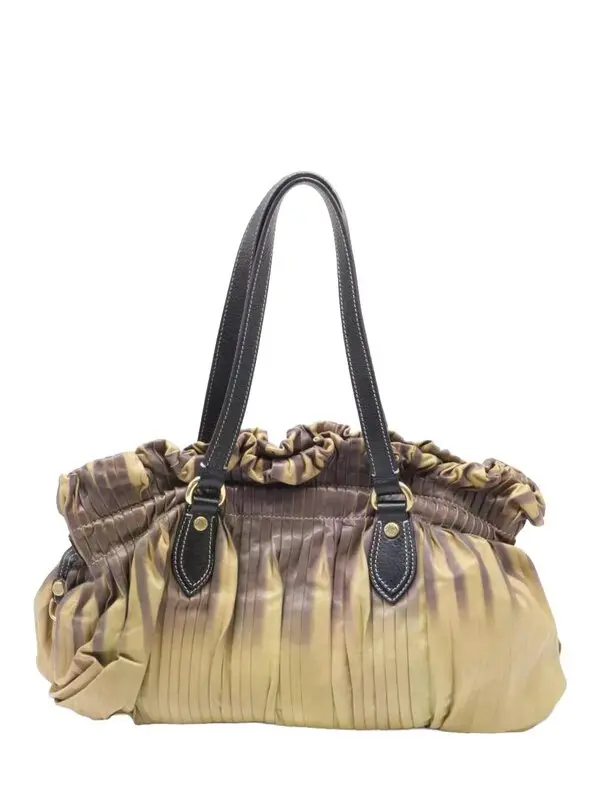 Etro Pleated Ombre Leather Shoulder Bag - Neutrals