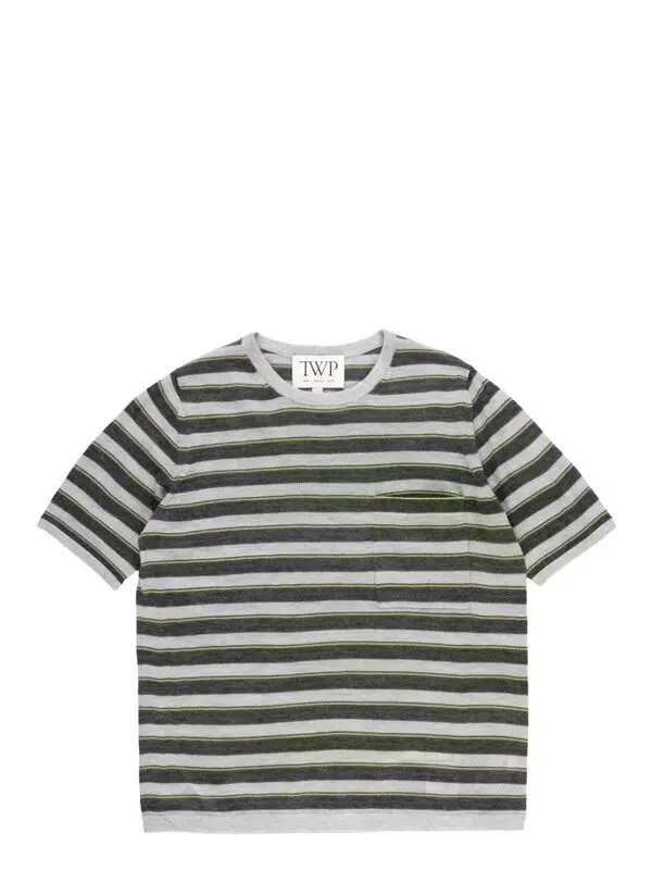 TWP Striped Crewneck T-shirt - Grey