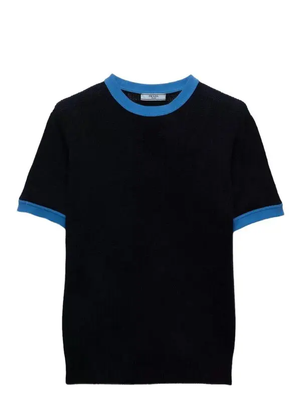 Prada Short-sleeve Cashmere Sweater - Black