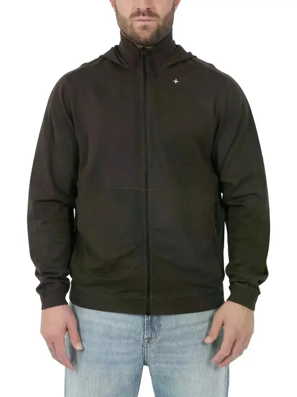 Stone Island Hooded Zip-up - Brown