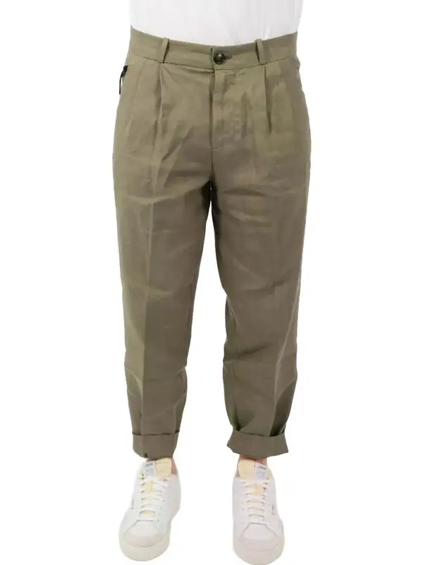 RRD Pleated Lin Trousers - Green