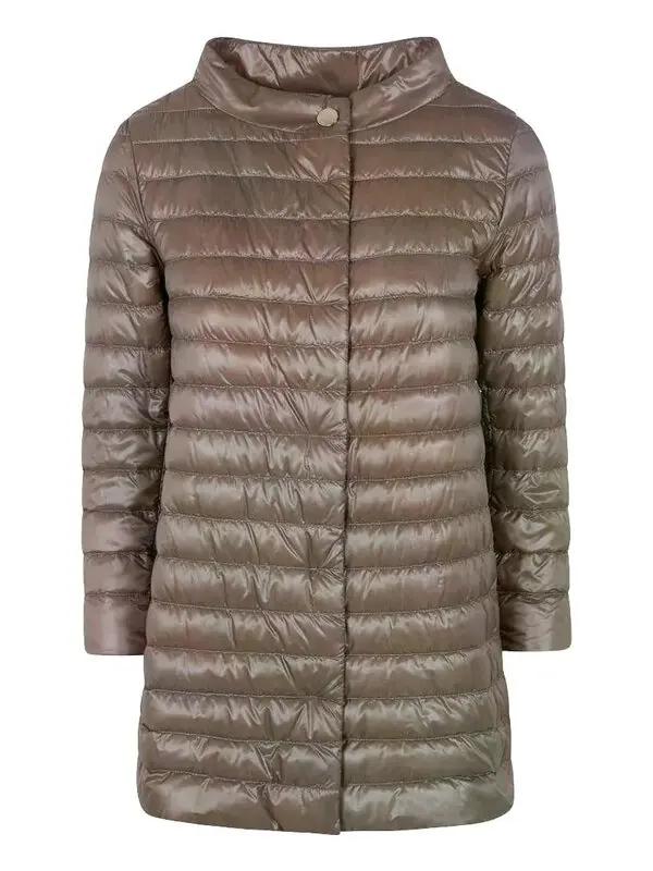 Herno Rossella Long-sleeve Quilted Coat - Brown