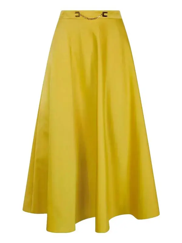 Elisabetta Franchi Chain-detail Midi Skirt - Yellow