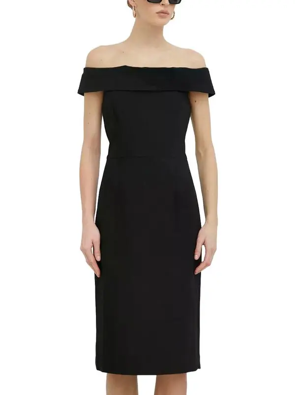 IVY OAK Off-shoulder Midi Dress - Black