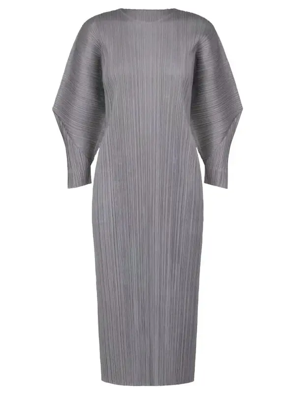 Issey Miyake Pleated Midi Dress - Grey