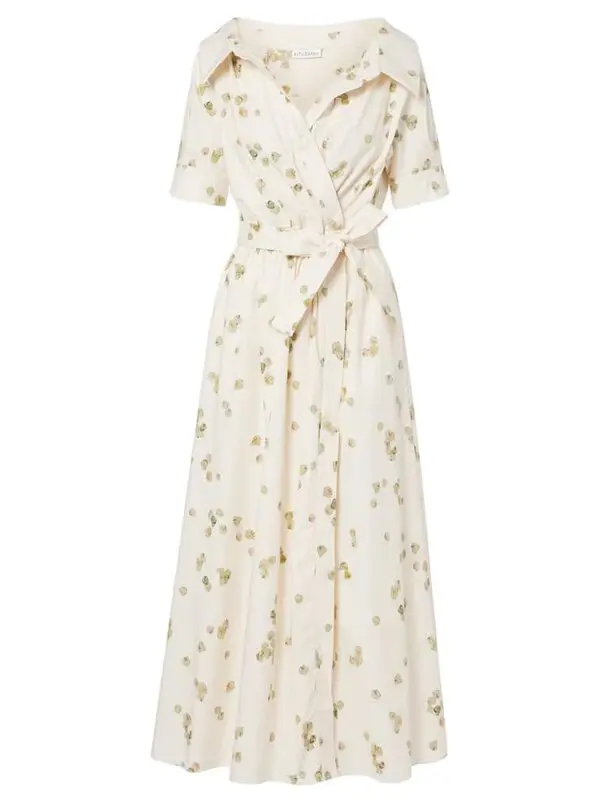 Altuzarra Lydia Floral Cotton-blend Wrap Dress - White