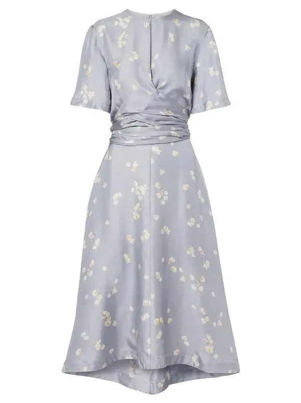 Altuzarra Kirsty Floral Draped Midi Dress - Blue