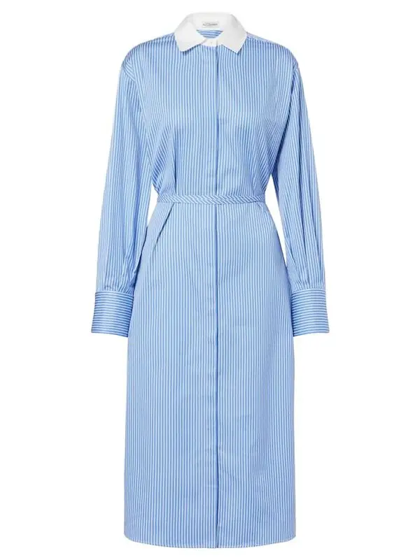 Altuzarra Floyd Pinstripe Shirt Dress - Blue